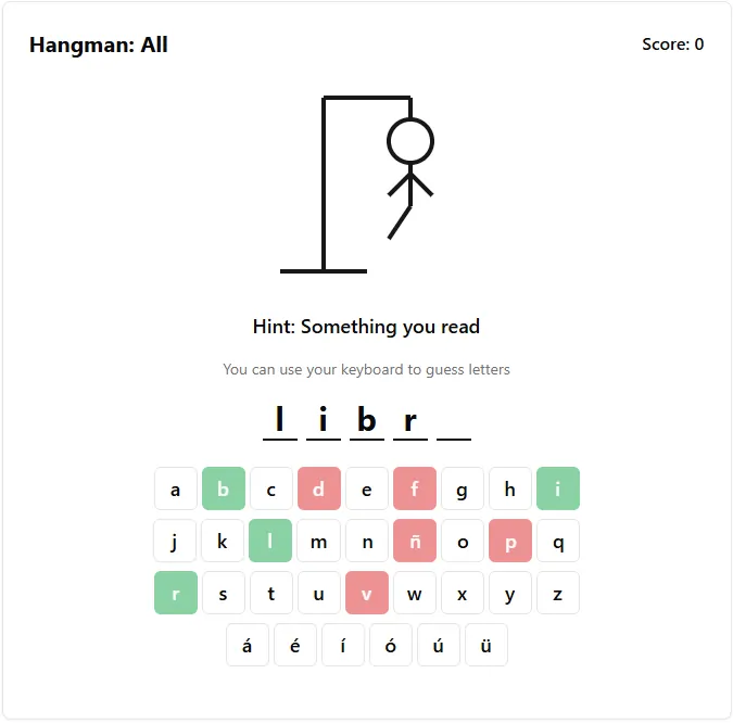 Learn Spanish Vocabulary with Hangman Game | Lexicon Leap